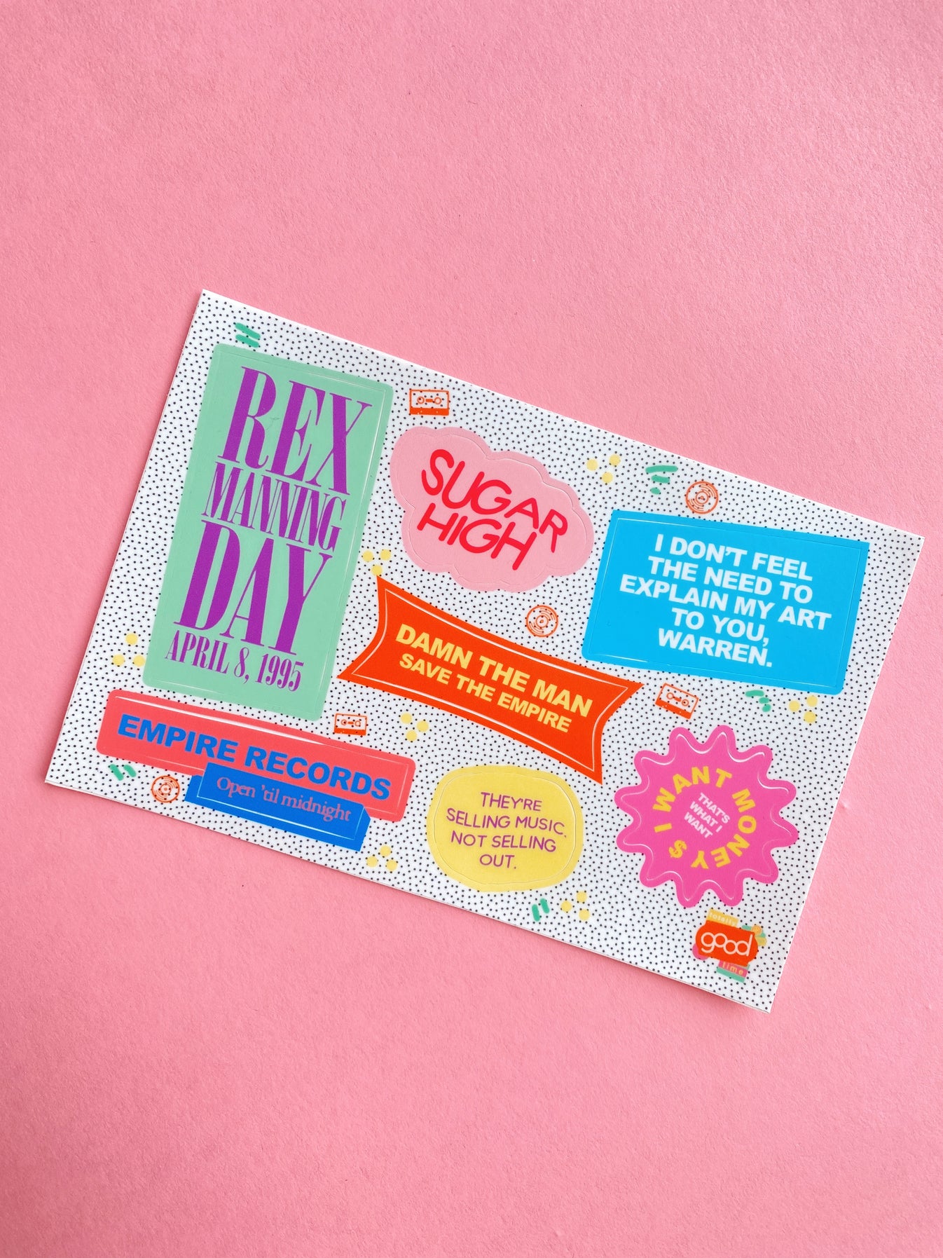 Empire Records Sticker Sheet - Totally Good Time
